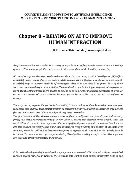 Week 8 Introduction To Artificial Intelligence Week 8 Module Title