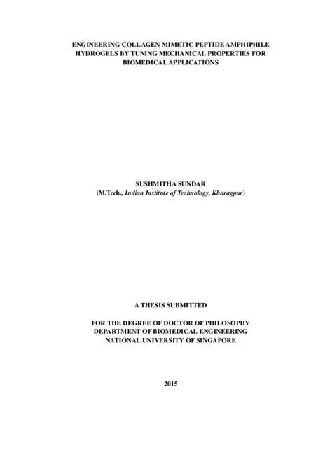 Pdf Engineering Collagen Mimetic Peptide Amphiphile Hydrogels By