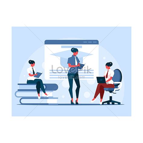 사무실 평면 디자인 벡터 일러스트 레이 션에서 함께 일하는 사업 사람들 일러스트 무료 다운로드 Lovepik