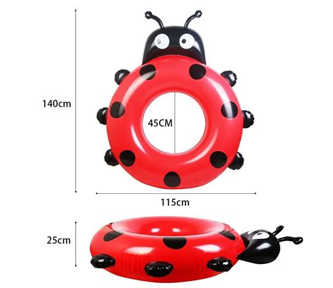 Ladybug Pool Float Inflatable Tube Swim Ring Anti Fade Durable Pool