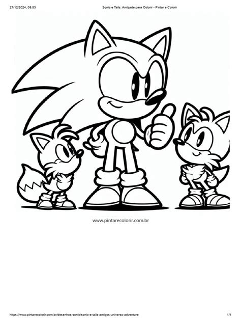 Sonic E Tails Amizade Para Colorir Pintar E Colorir Pdf
