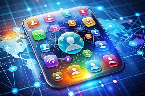 Modern Technology Applications Social Network Integration Premium Ai Generated Image