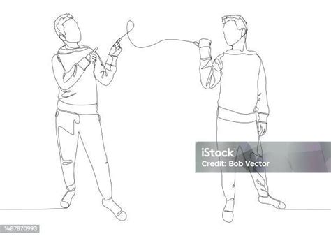 다른 남자를 손가락으로 가리키는 남성의 연속적인 선 가는 선 그림 벡터 개념입니다 등고선 그리기 창의적인 아이디어 가리키기에