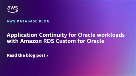 Rds For Oracle Aws Database Blog