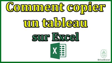comment copier un tableau sur excel image to u