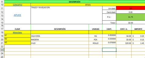 Matrices Excel Análisis De Precios Unitarios 2023 Ingeniero Daniel RG