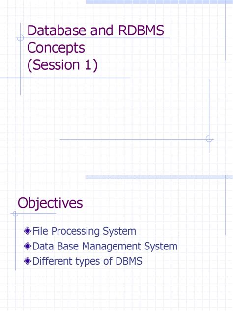 database and rdbms concepts session 1 pdf relational database databases