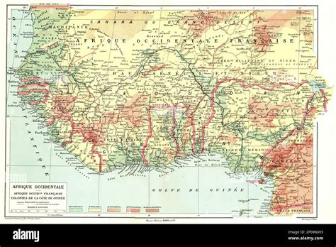 Map Afrique Occidentale Louest Africain 1914 From Grande
