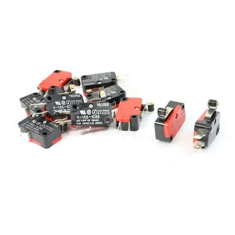 V 155 1c25 10 Pcs Micro Limit Switch Short Roller Lever Arm Spdt Snap