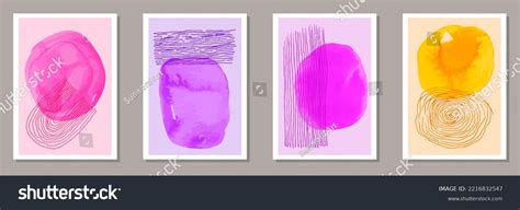 Hand Drawn Simple Posters Vector Set Stock Vector Royalty Free