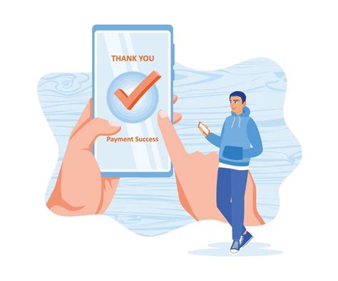 A Young Man Makes An Online Transaction For His Order Online Payment Was Successful Order