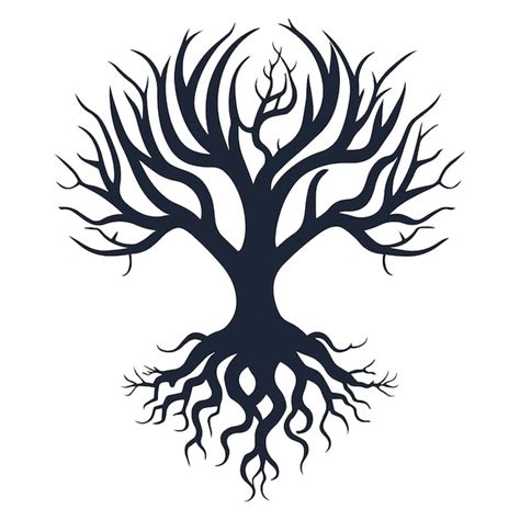 Tree Roots Silhouette Tattoo