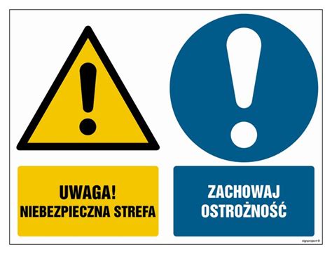 GM018 Uwaga niebezpieczna strefa Zachowaj ostrożność Centrum Znaków