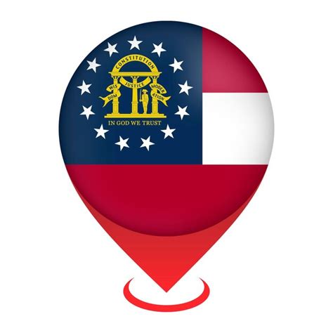 Kartenzeiger Mit Flagge Georgia State Vector Illustration Premium Vektor