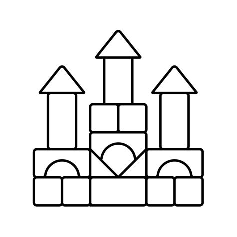 Building Blocks Line Icon Vector Illustration 19003437 Vector Art At