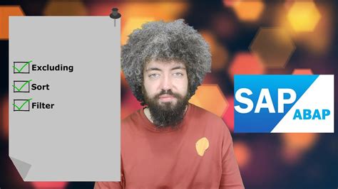 Sap Abap Eğitimi 37 Reuse Alv Excluding Sort Ve Filter Youtube