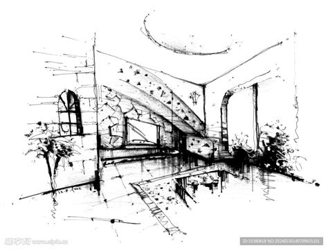 手绘草图效果设计图室内设计环境设计设计图库昵图网