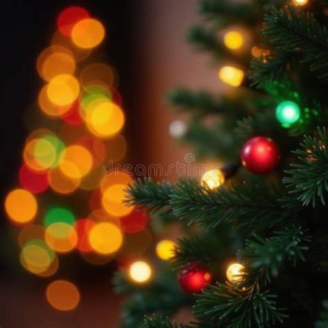 Warm Colored Bokeh Shallow Depth Of Field Blurred Xmas Lights