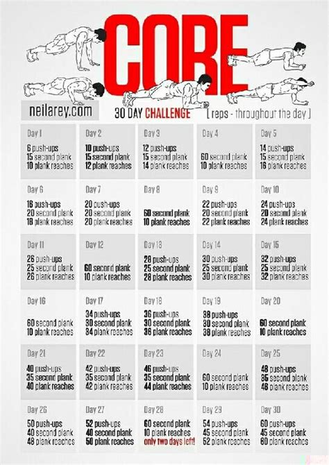 30 Day Core Challenge Core Challenge Workout Challenge Challenges
