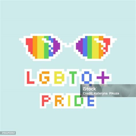 Lgbt 프라이드의 달 선글라스 무지개 색상 Lgbtq 플래그 픽셀 아트 벡터 0명에 대한 스톡 벡터 아트 및 기타 이미지 0명 Allied Forces Lgbt