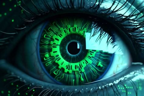 Close Up Of Human Eye With Digital Binary Code 3d Rendering 28858093