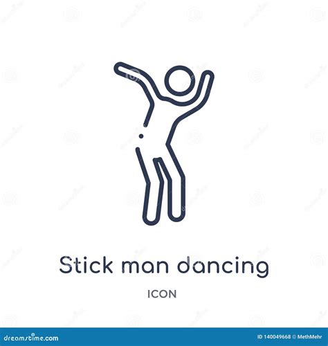 Linear Stick Man Dancing Icon From Behavior Outline Collection Thin Line Stick Man Dancing