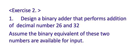 Solved Design A Binary Adder That Chegg