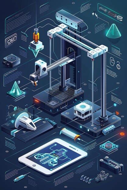 Sharp Vector Illustration Showcasing 3d Printing Technology In Action
