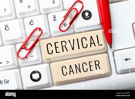 Hand Writing Sign Cervical Cancer Internet Concept Type Of Cancer That