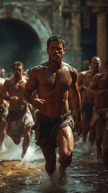 Ancient Greece Athletes Competing Half Naked Premium AI Generated Image