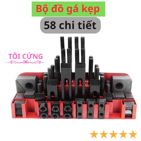 Bộ Gá Kẹp 58 Chi Tiết M16m14m12m10cho Bàn Gá Rãnh T Bàn Phaymáy