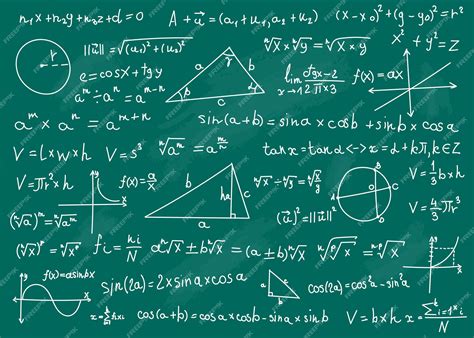 Premium Vector Mathematical Formulas On Green School Chalkboard Handwritten Scientific Math