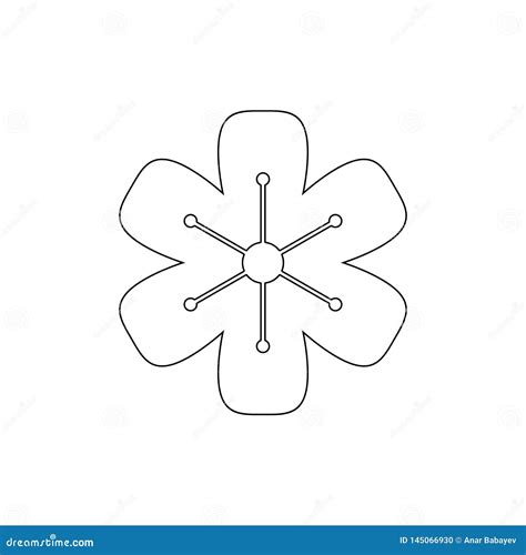 Icono Del Esquema De La Flor Ejemplo Del Vector De Las Flores Las