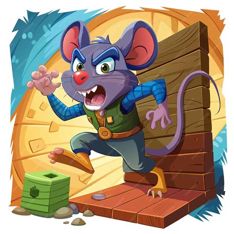 Climbing Mouse Terrible Angry Room Vector Premium Ai Generated Vector