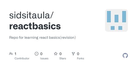 github sidsitaula reactbasics repo for learning react basics revision