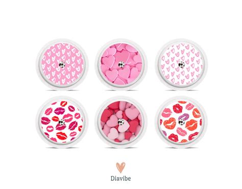 Freestyle Libre 2 Sensor Stickers Vinyl Set Of 6 Fsl Stickers Hearts