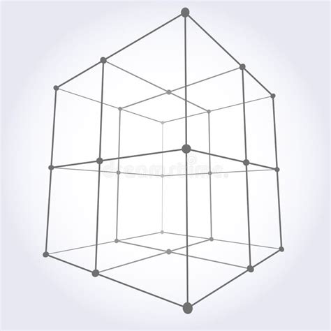 Wireframe Mesh Cube Illustration De Vecteur Illustration Du