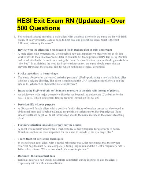 Hurst Review Nclex Rn Readiness Exam 1 Hurst Practice Exam 2