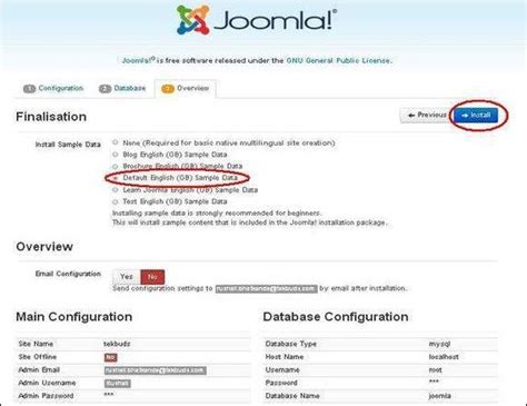 Joomla Installation
