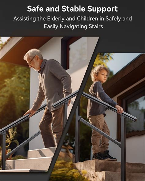 Zeropone Upgrade 3 Steps Outdoor Handrail For Outdoor