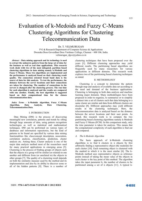Pdf Evaluation Of K Medoids And Fuzzy C Means Clustering Algorithms