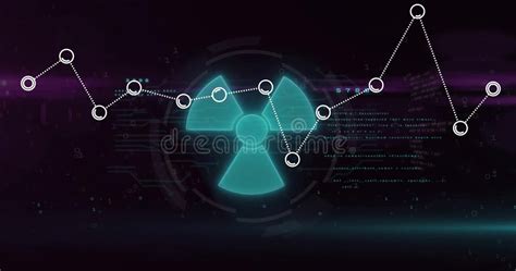 Radiation Symbol With Connected Nodes And Data Points Scientific Data