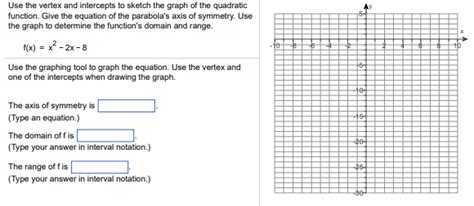 Solved Use The Vertex And Intercepts To Sketch The Graph Of Chegg
