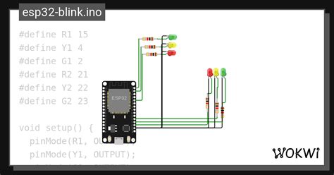 Aula 1 Semaforos Cruzamento Wokwi Esp32 Stm32 Arduino Simulator