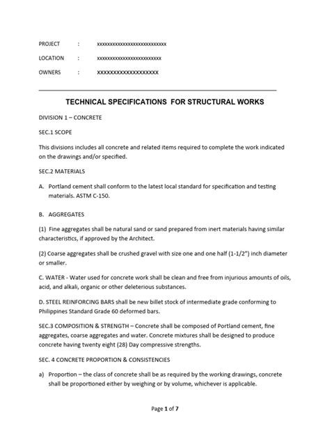 Technical Specs Structural Pdf Concrete Welding