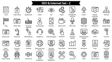Seo And Internet Line Icon Set 4819970 Vector Art At Vecteezy