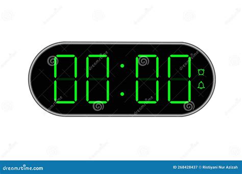 Vector Flat Illustration Of A Digital Clock Displaying 0000 Stock