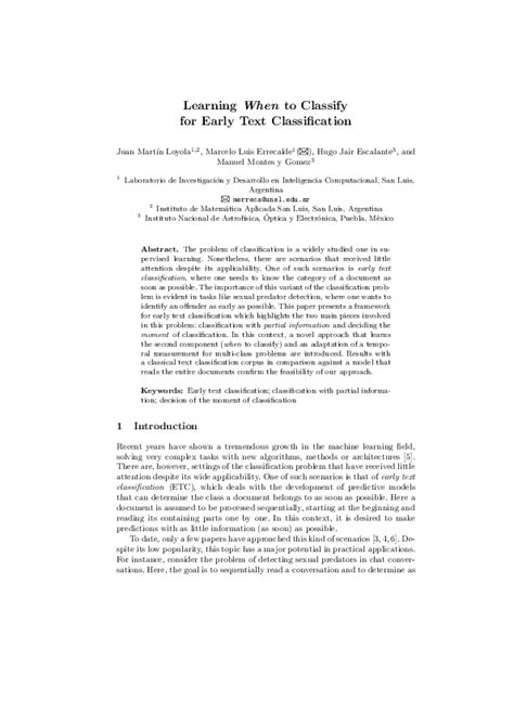 Pdf Learning When To Classify For Early Text Classification