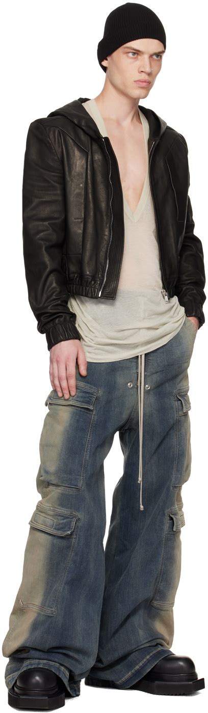 Rick Owens Blue Double Jumbo Belas Denim Cargo Pants Rick Owens