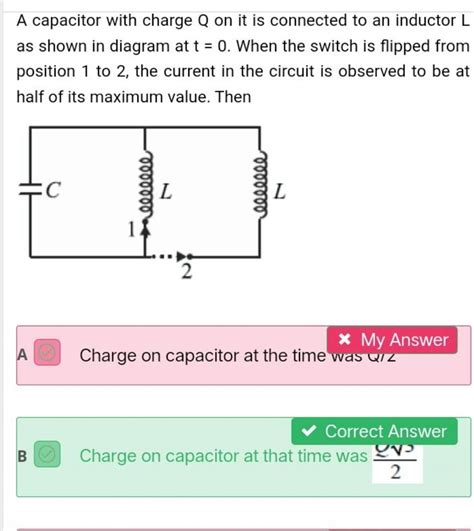 A Capacitor With Charge Mathrm{q} On It Is Connected To An Inductor Mat